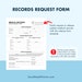 Medical Records Request Form Template for Health Care Office Printable ...