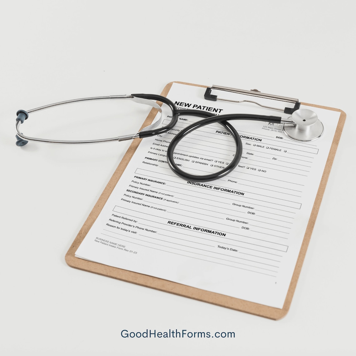 New Patient Registration Form Template for Health Care Office Printable ...