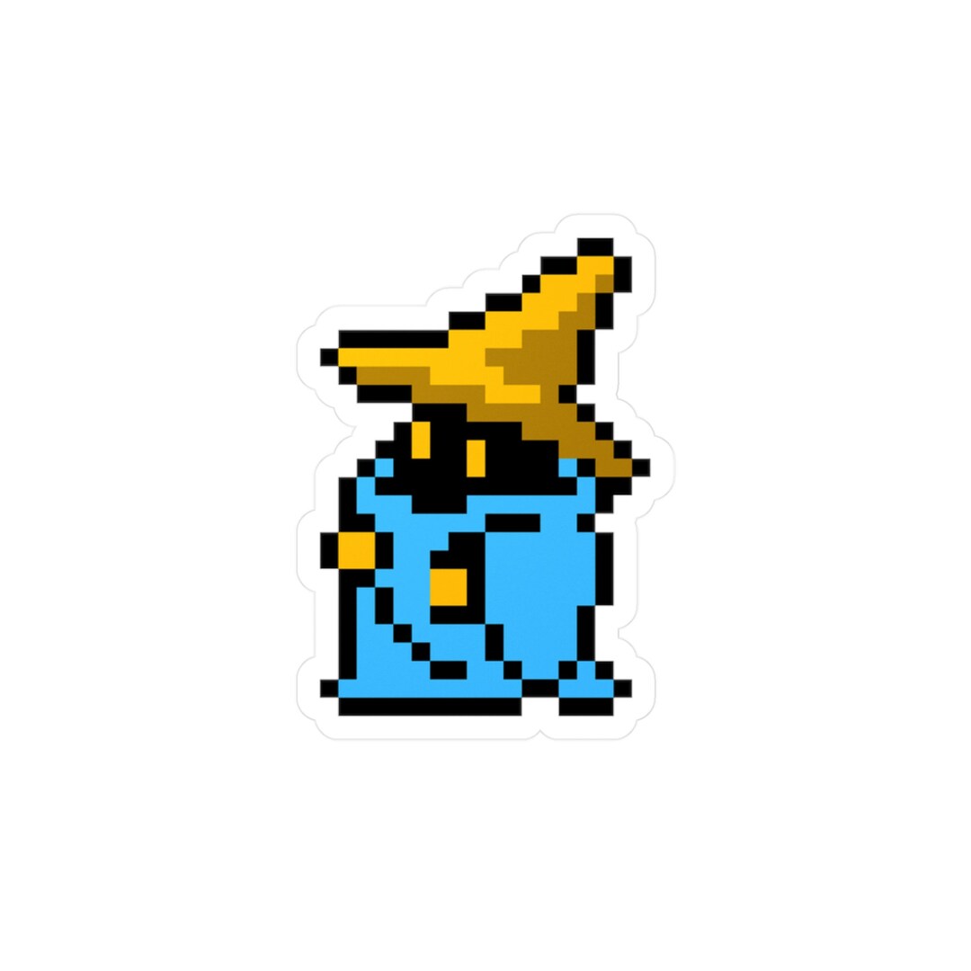 8-bit Black Mage - Kiss-cut Vinyl Decals - Etsy