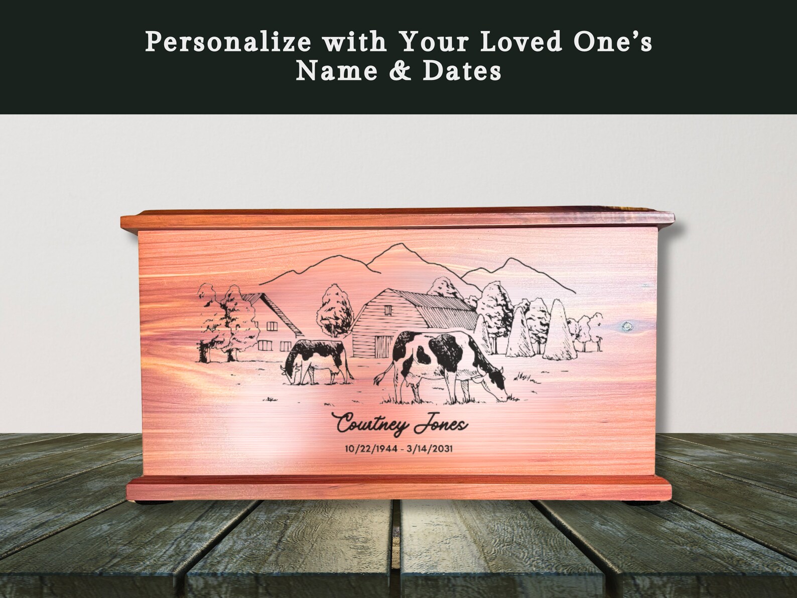 Farm Life Memorial Urn | Farmer's Farewell | Wood Cremation | Handmade ...