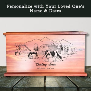 Farm Life Memorial Urn | Farmer's Farewell | Wood Cremation | Handmade ...