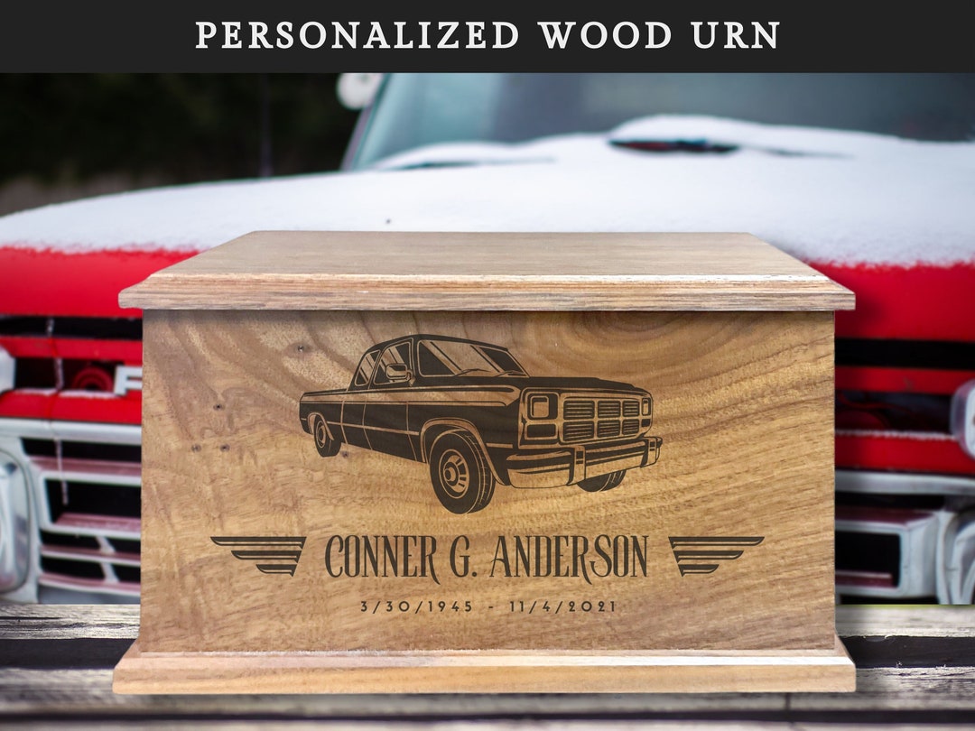 Truck Wood Urn Personalized Wood Truck Urn Pickup Truck Urn for Human ...