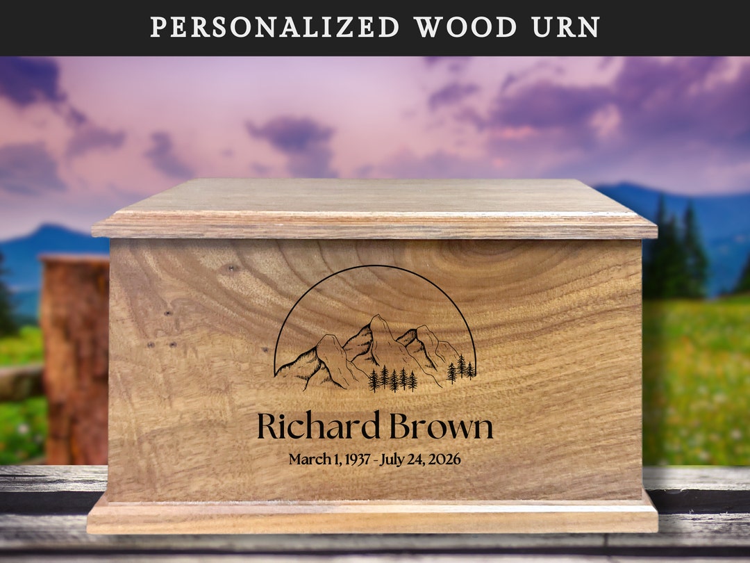 Custom Wood Urn Personalized Urn Handmade Urn Mountain - Etsy