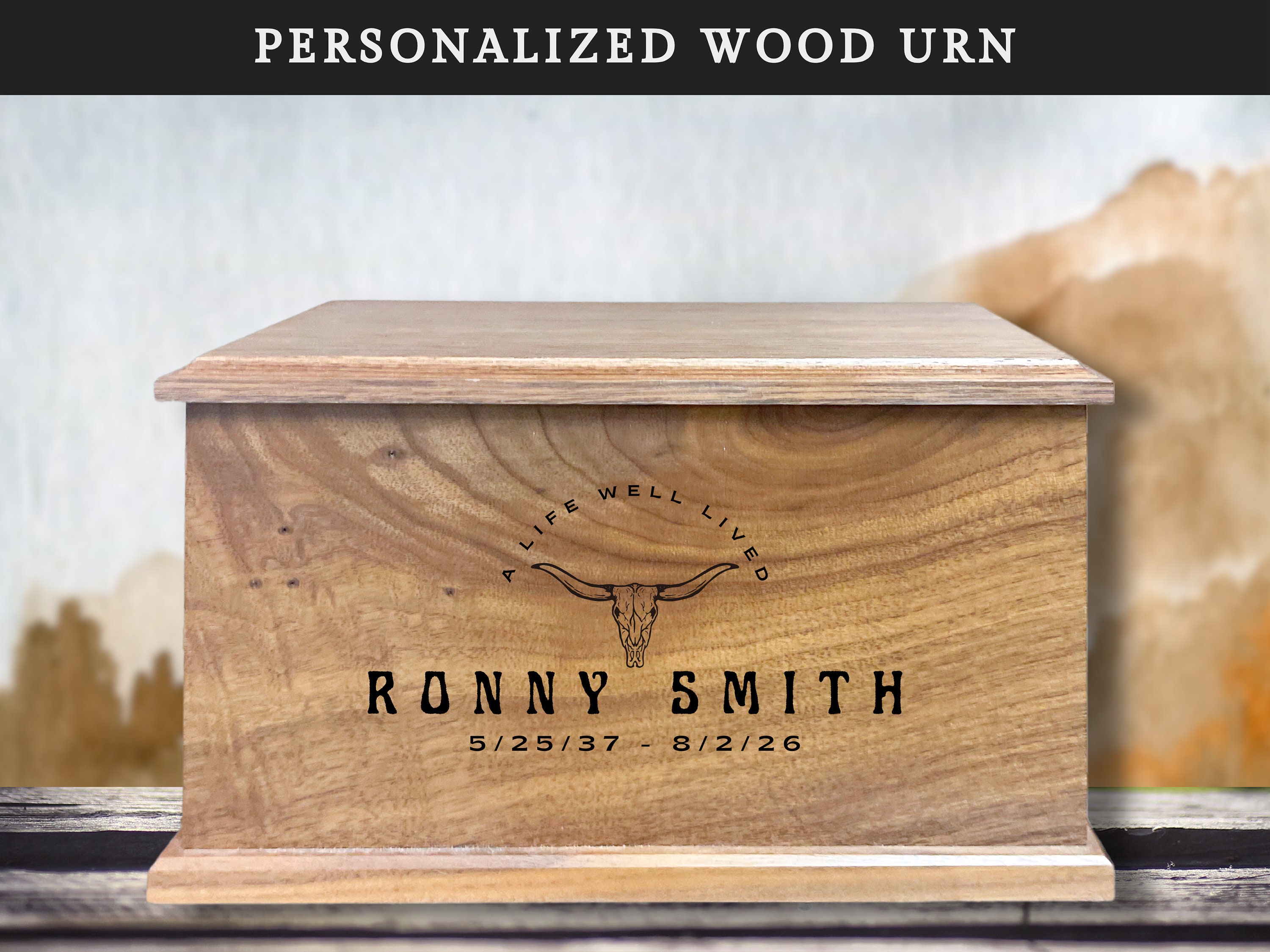 Western Longhorn Urn Cowboy-themed Urn Western Rodeo Urn - Etsy