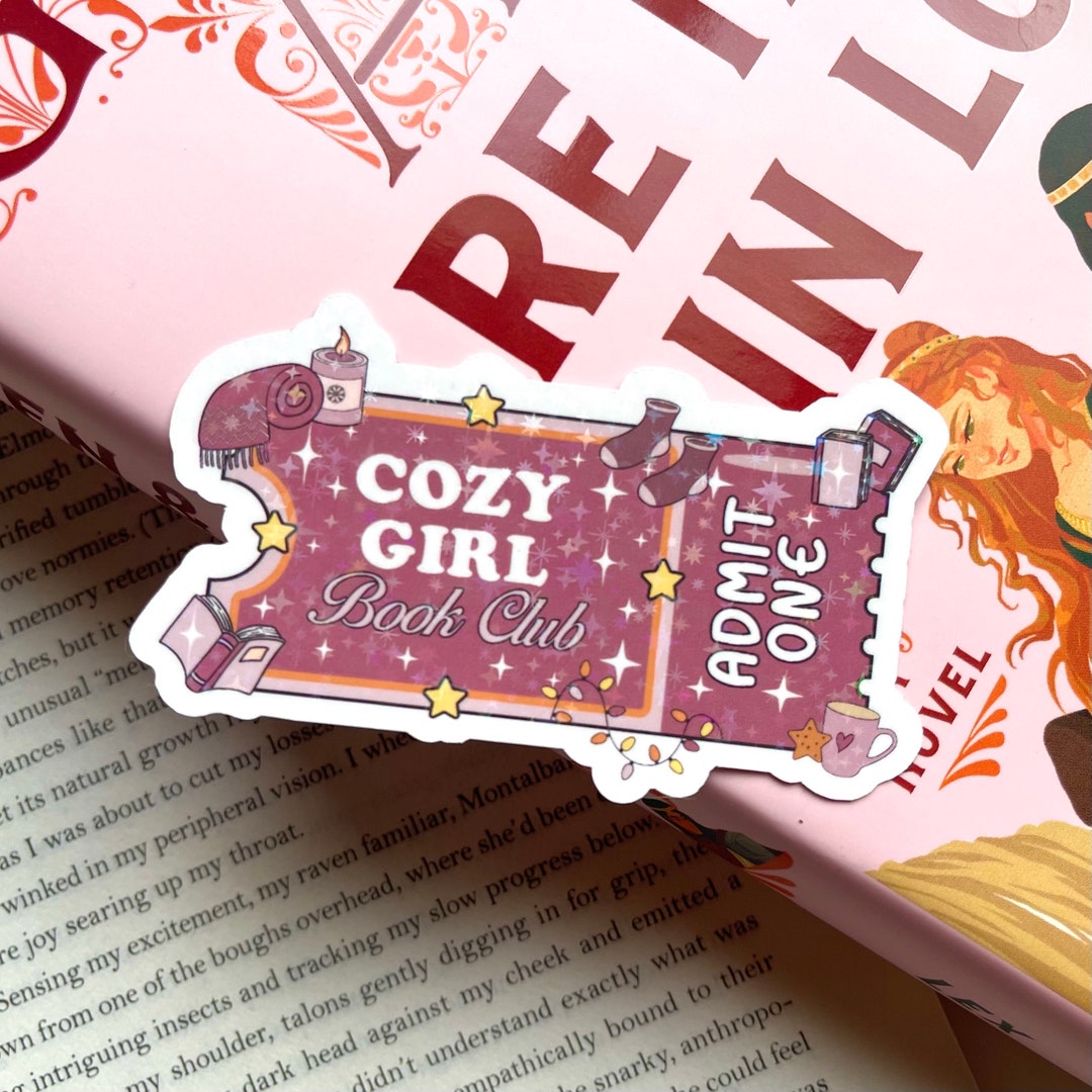 Cozy Girl Book Club Ticket Holographic Sticker | Bookish Stickers ...