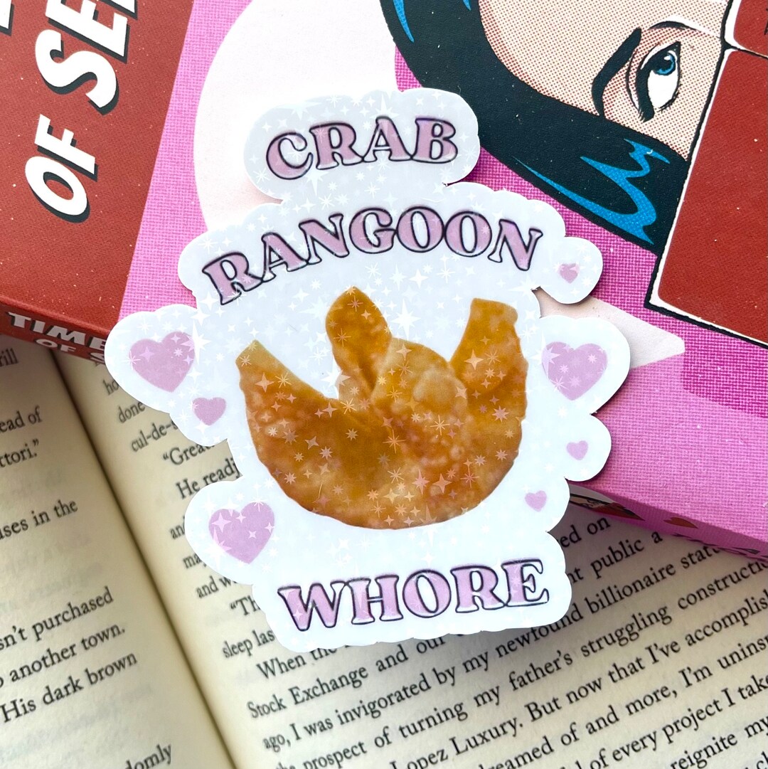 Crab Rangoon Holographic Sticker | Kindle, Laptop Sticker, Water Bottle ...