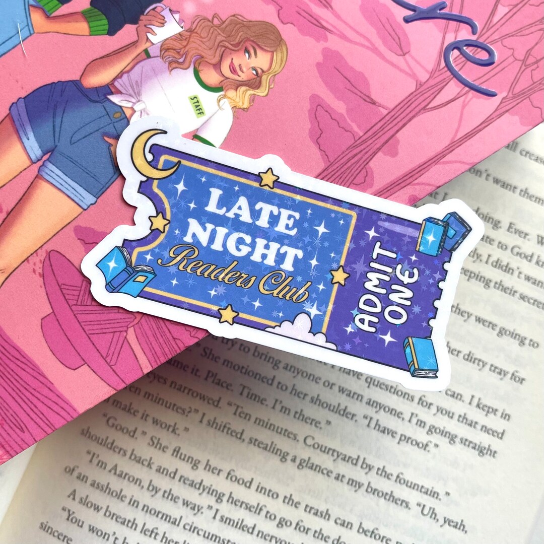 Late Night Readers Book Club Admission Ticket Holographic Sticker ...