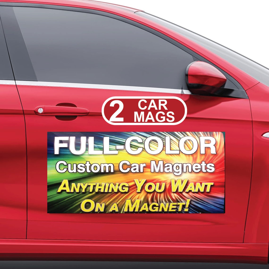 Magnetic Signs Set of 2 in Full Color, Car Magnet Custom Decals ...