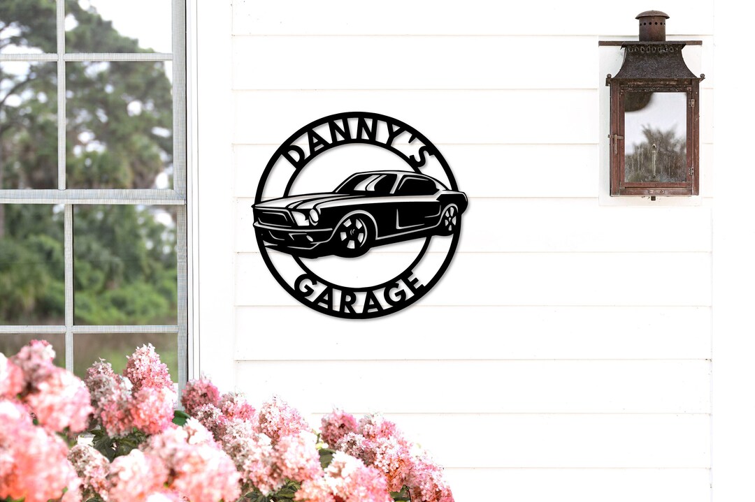 Work Shop, Car Signs for Garage, Car Name Sign, Muscle Car, Garage ...