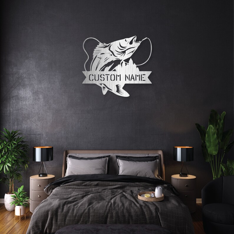 Customized Fisher Gift, Personalized Fisher Name Sign Home Decor ...