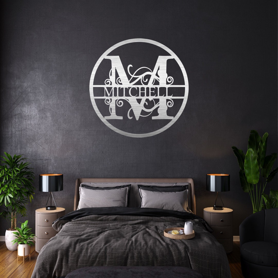 Metal Monogram Sign, Custom Metal Sign, Metal Name Sign, Initial Sign ...