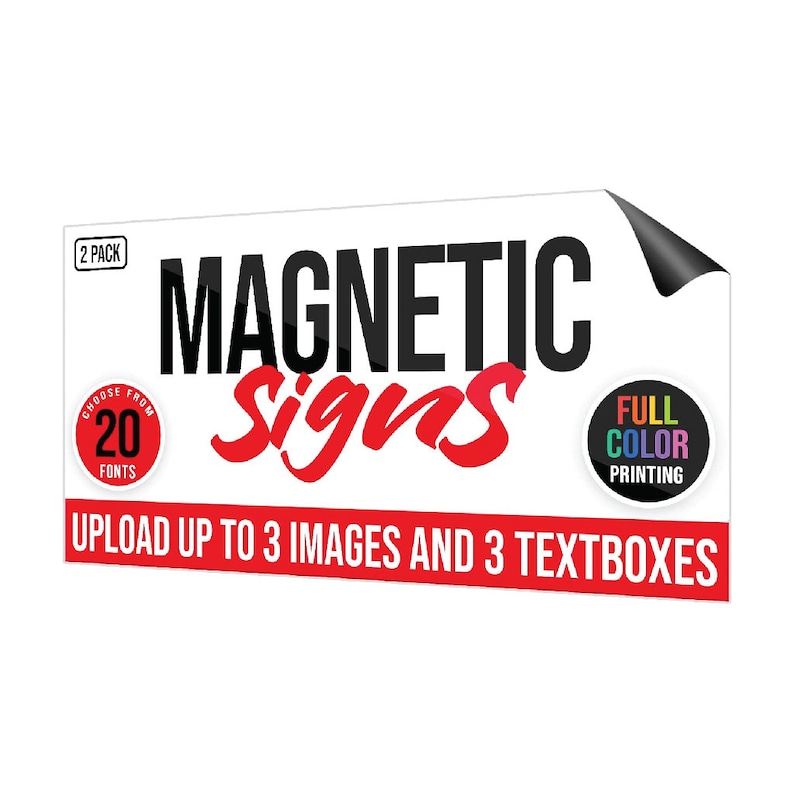 Magnetic Signs Set of 2 in Full Color, Car Magnet Custom Decals ...