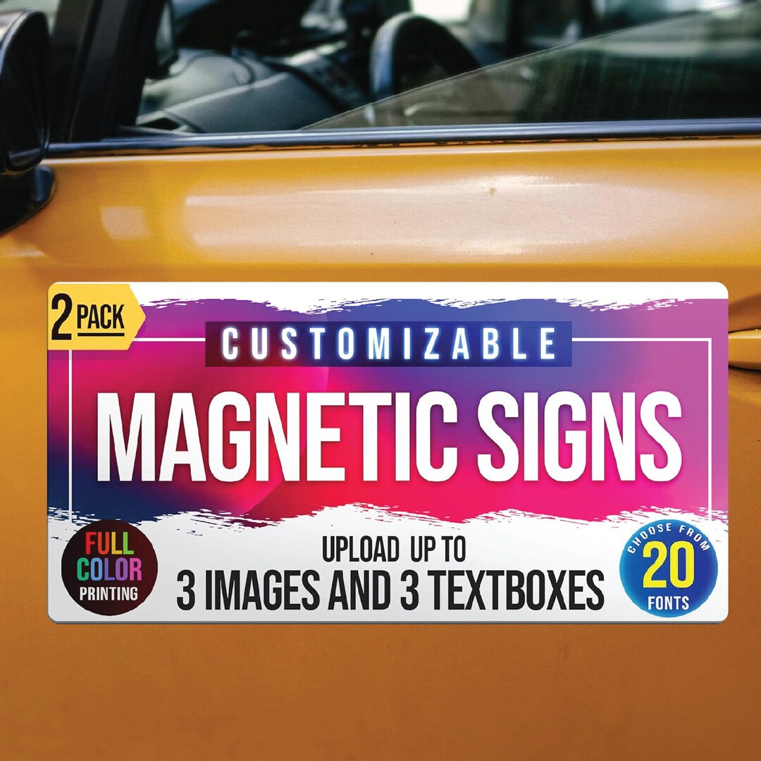 Personalized Signs Magnetic for Vehicles 2 Packs - Personalized Car ...