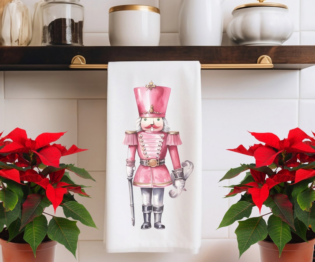 Nutcracker Soldier Holiday Kitchen Tea Towel | Christmas Dish Towel ...