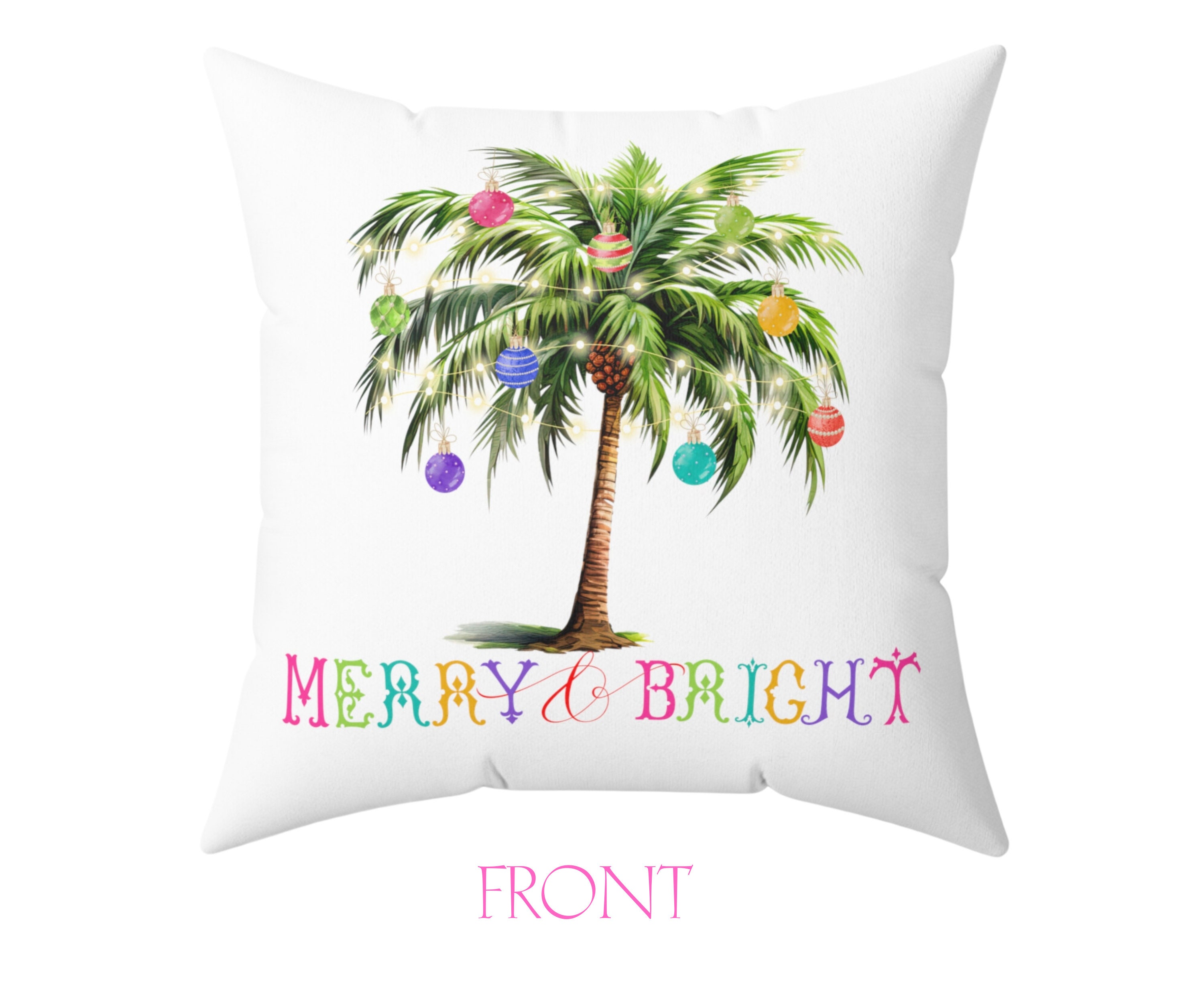 Merry and Bright Palm Christmas Tree Beach Holiday Coastal - Etsy