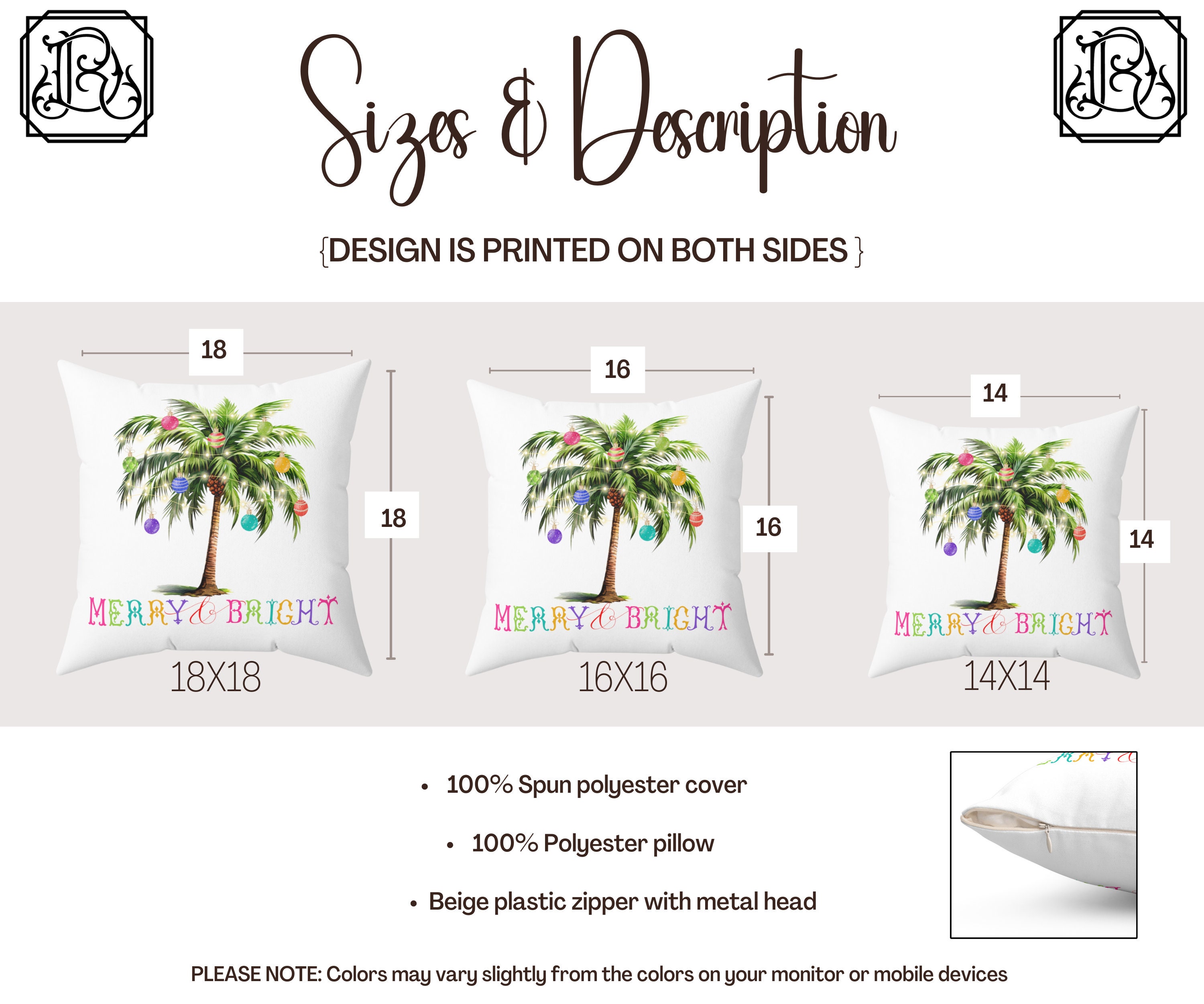 Merry and Bright Palm Christmas Tree Beach Holiday Coastal - Etsy