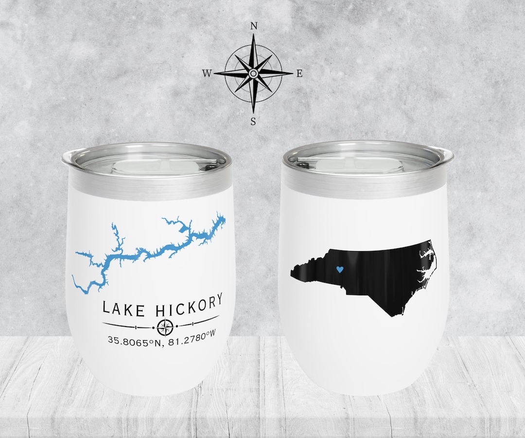 Lake Hickory North Carolina Custom Lake Hickory Gift Custom Lake Map ...
