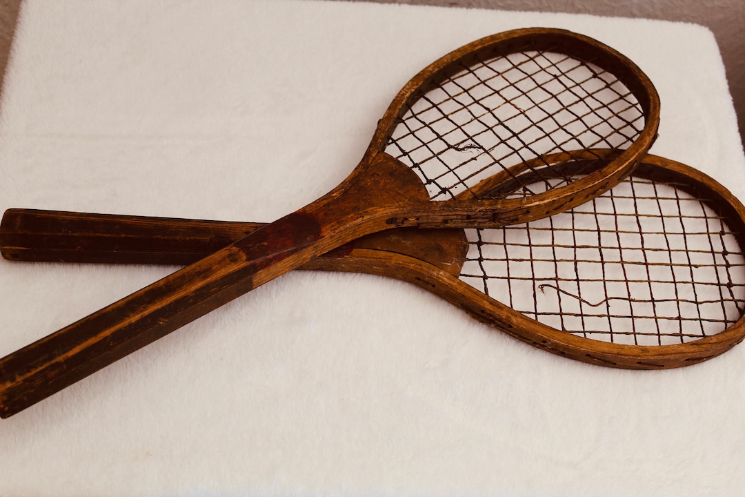 Pair of Antique Tennis Rackets - Etsy