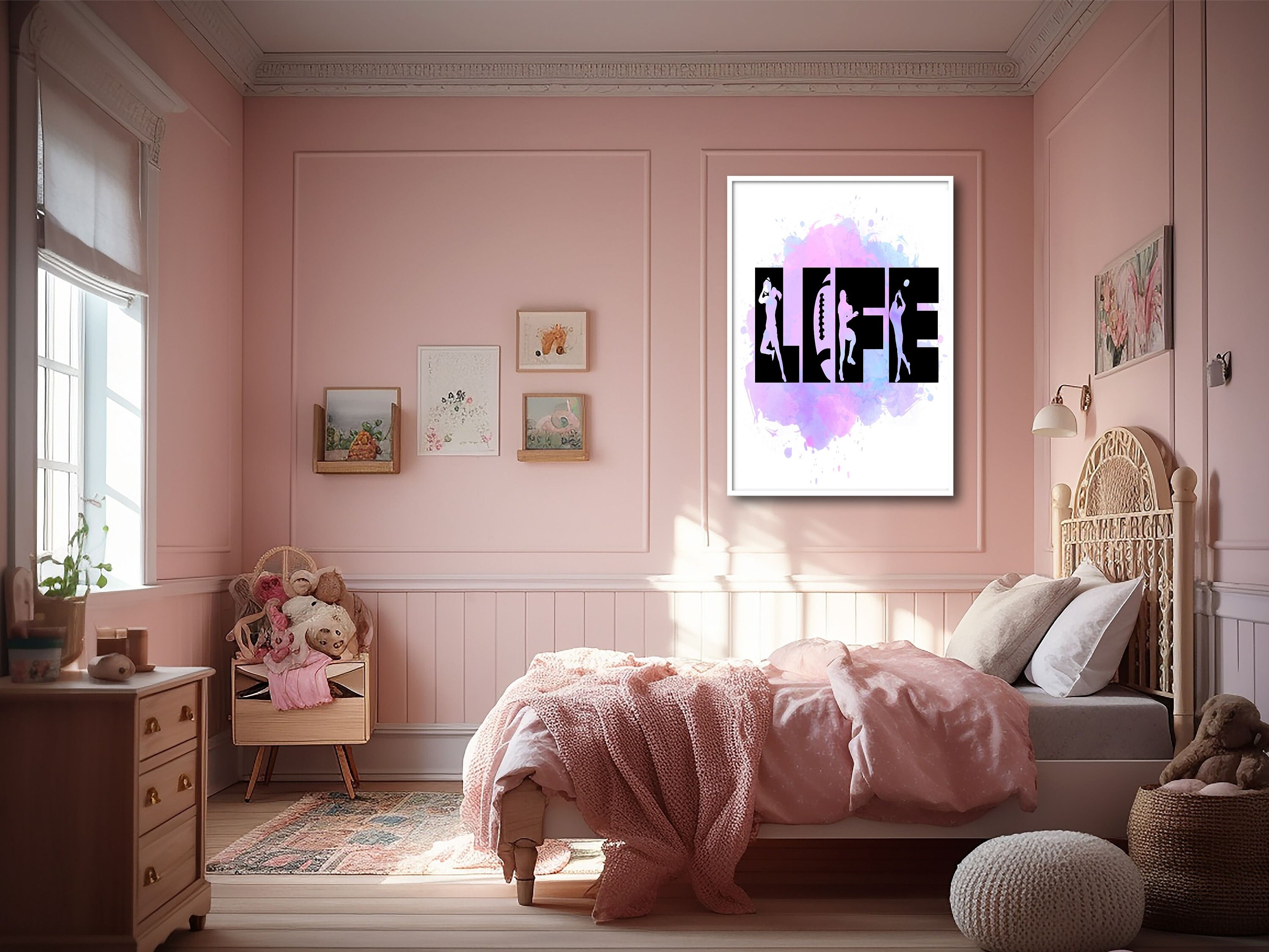 Girls Play Football Too Instant Downloadsi Sports Themed Kids Rooms I ...