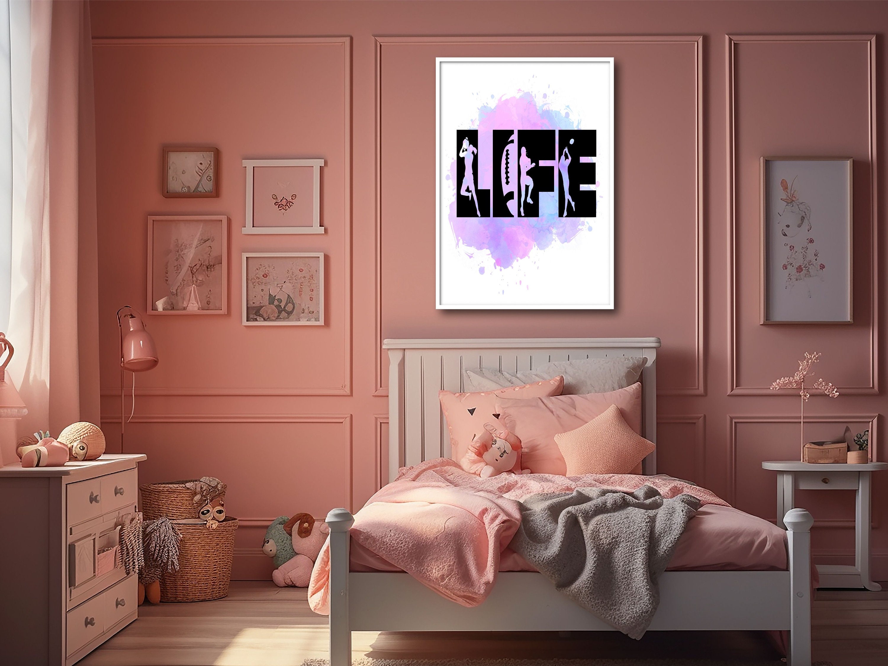 Girls Play Football Too Instant Downloadsi Sports Themed Kids Rooms I ...