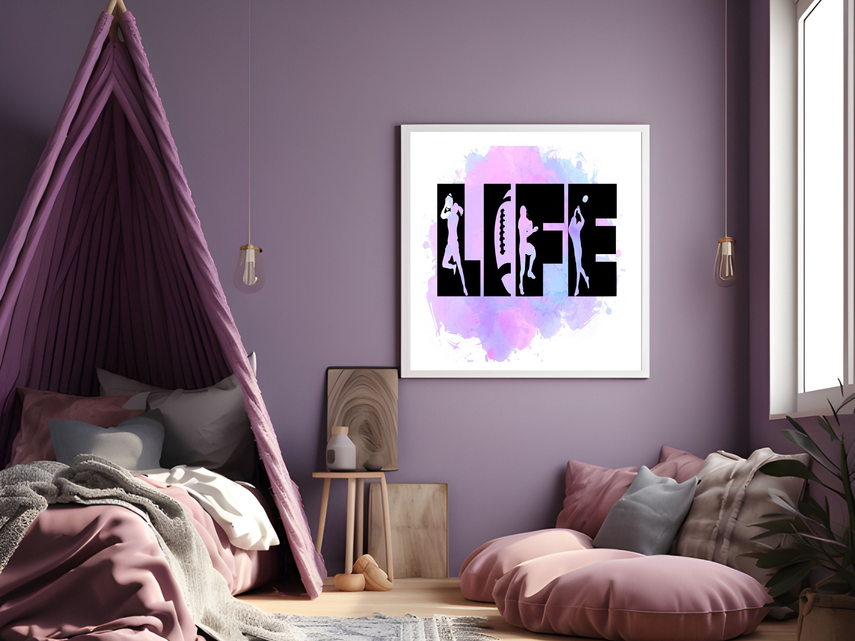 Girls Play Football Too Instant Downloadsi Sports Themed Kids Rooms I ...