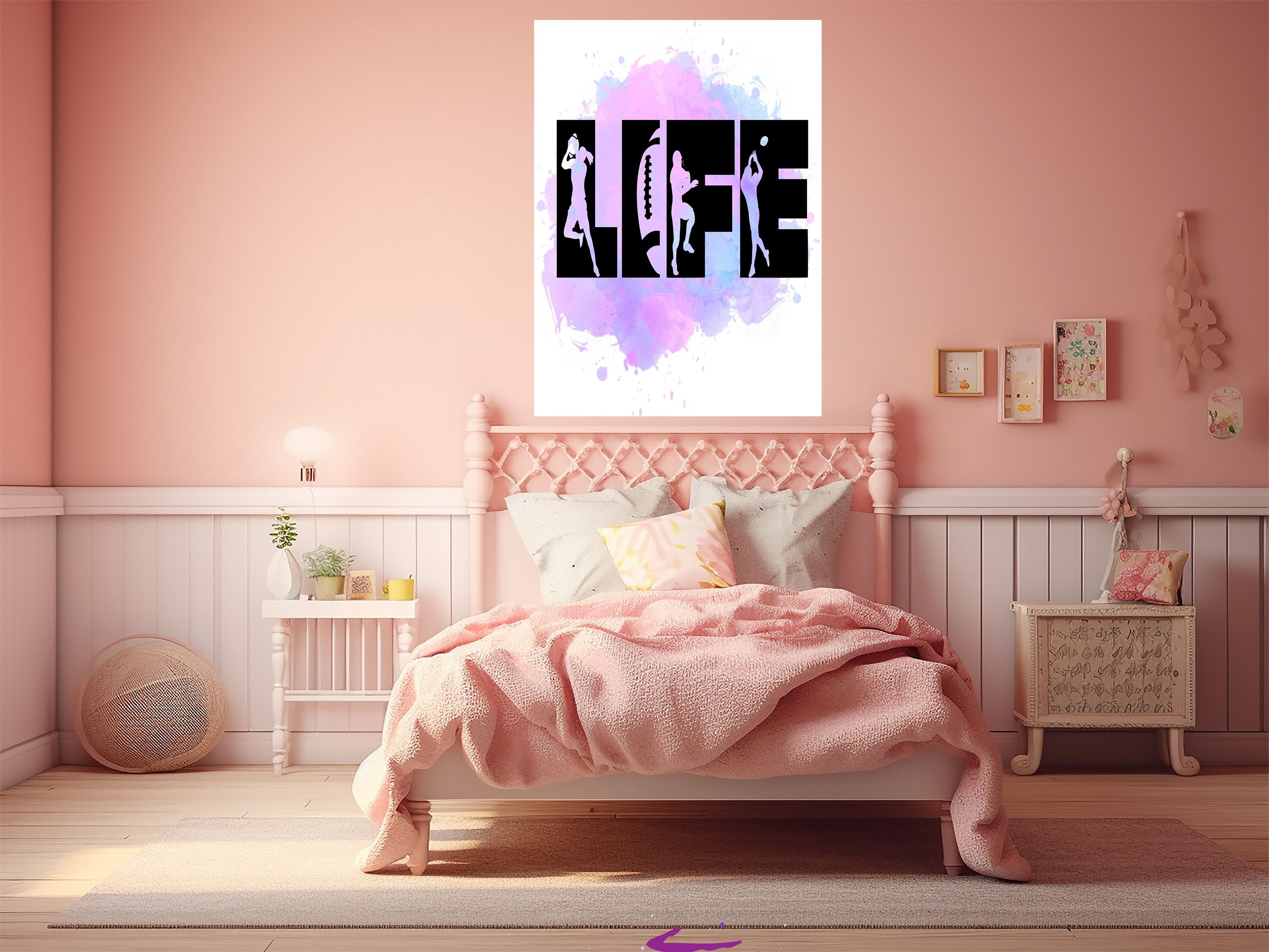 Girls Play Football Too Instant Downloadsi Sports Themed Kids Rooms I ...