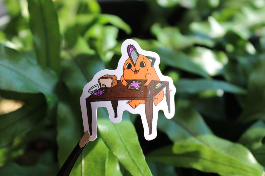 CSM Demon Dog Eating Toast Sticker Cute Kawaii Fan Art 2 - Etsy