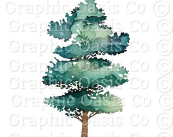 Tree Clipart Set Green Park Forest Image Printable - Etsy