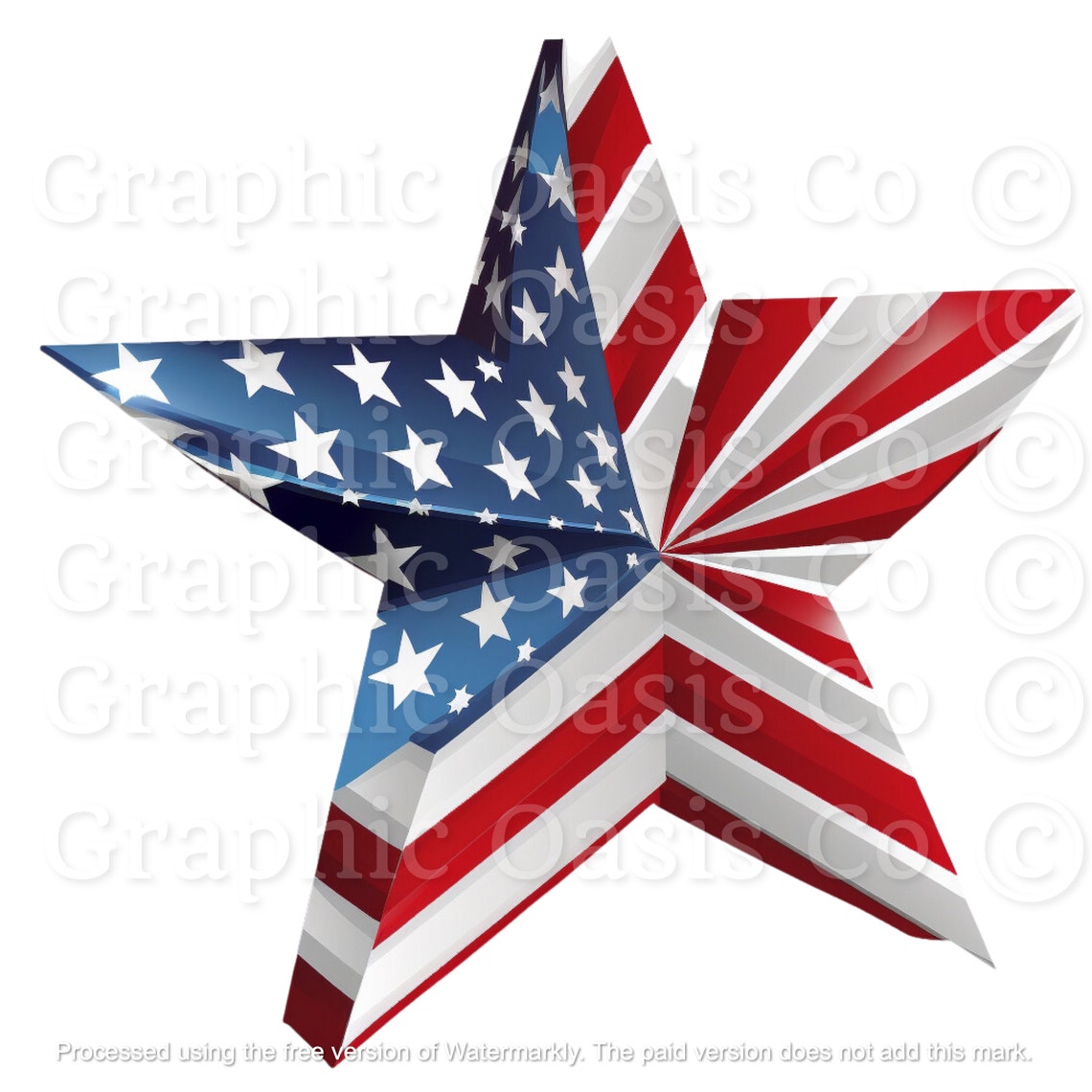 Patriotic Flag Star Clipart - Etsy