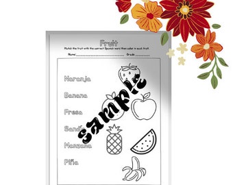 Spanish Colors Worksheet for Kids - Digital Download - Etsy