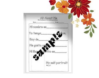 Spanish Colors Worksheet for Kids - Digital Download - Etsy