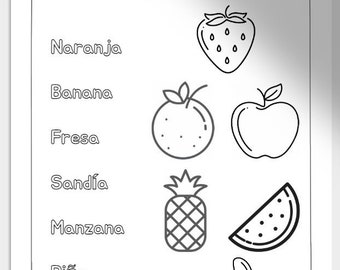 Spanish Colors Worksheet for Kids Digital Download - Etsy