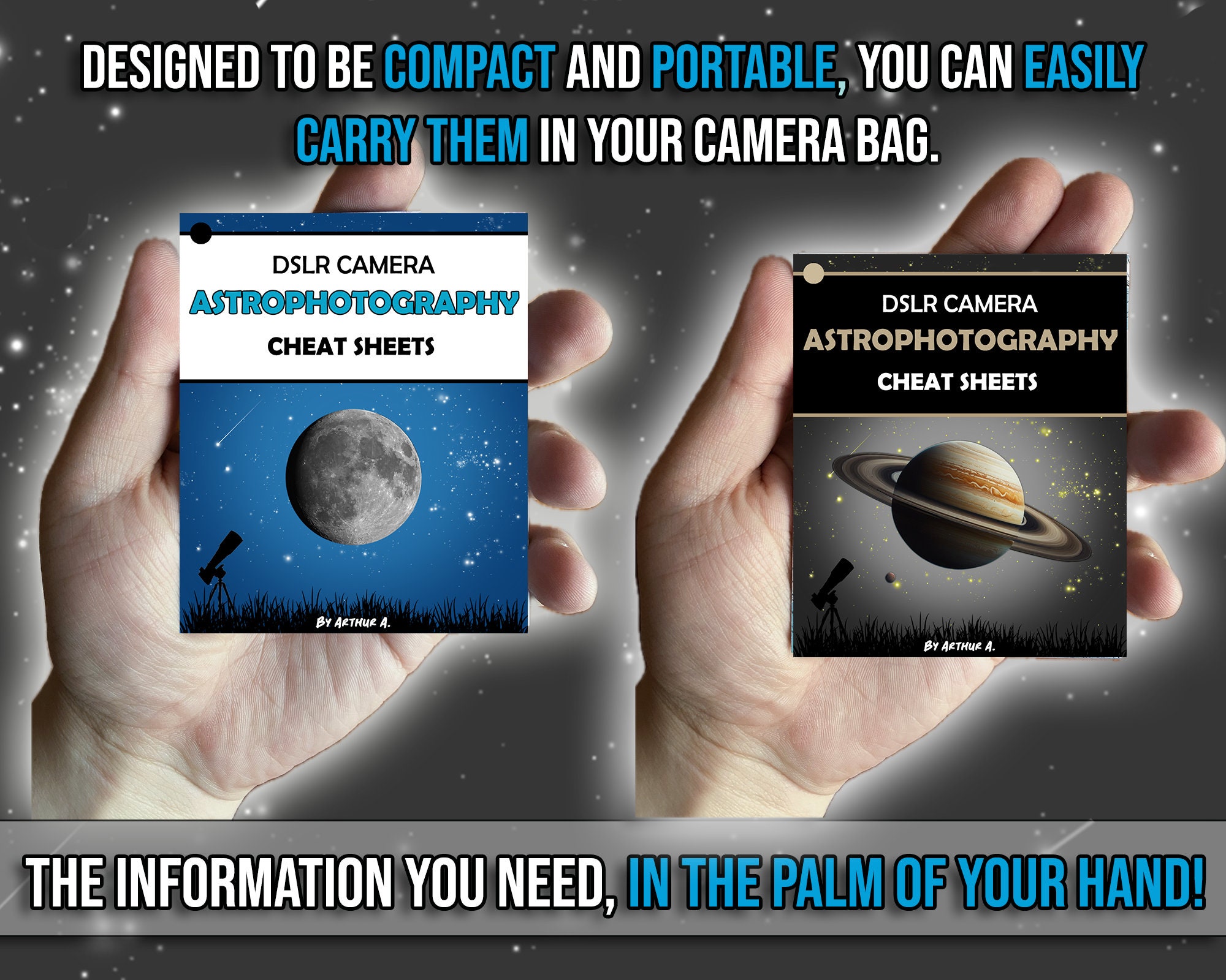 Photography Cheat Sheet Cards Astrophotography | Printable DIY ...