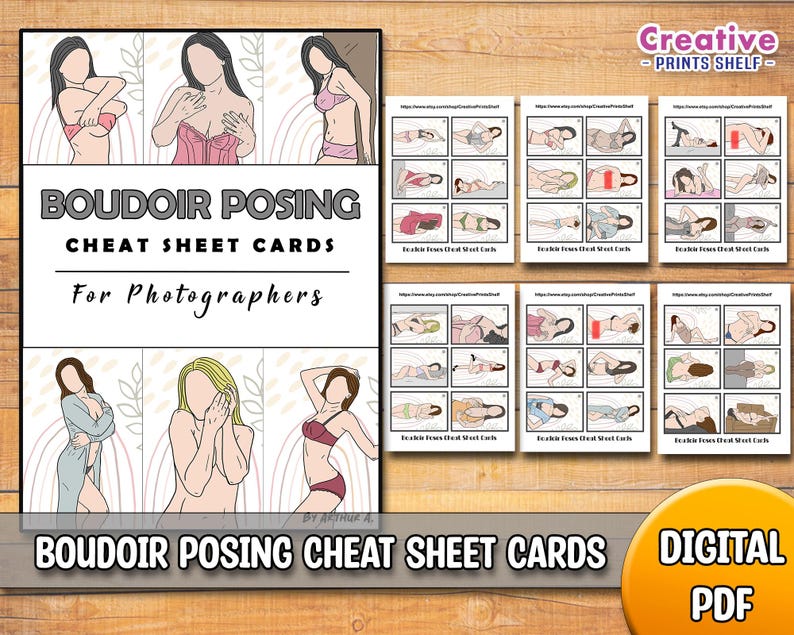 Boudoir Posing Cheat Sheet Cards | Printable Photography Basics | Download | Gift for ...