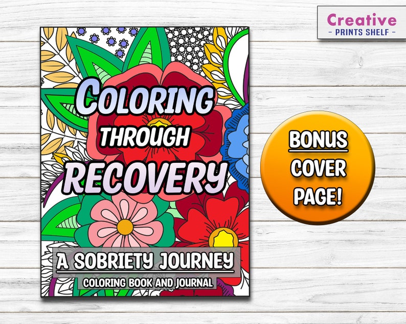 Sobriety Coloring Book & Journal | Printable Recovery Workbook With ...