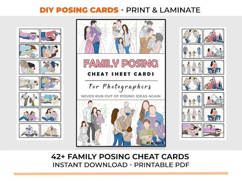 Family Posing Cheat Sheet Cards | Printable Photography Basics ...