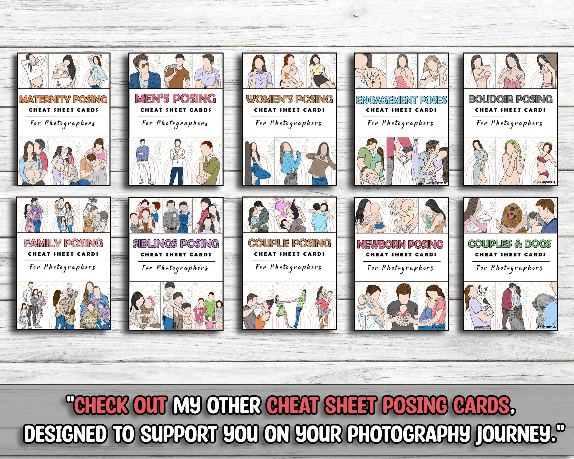 Couple Posing Cheat Sheet Cards | Printable Photography Basics ...