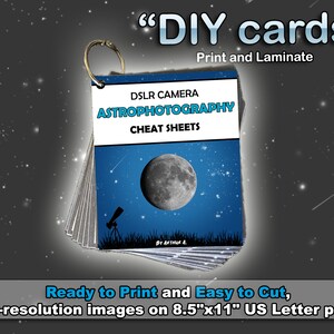 Astrophotography Cheat Sheet Cards | Camera Settings Guide for Night ...