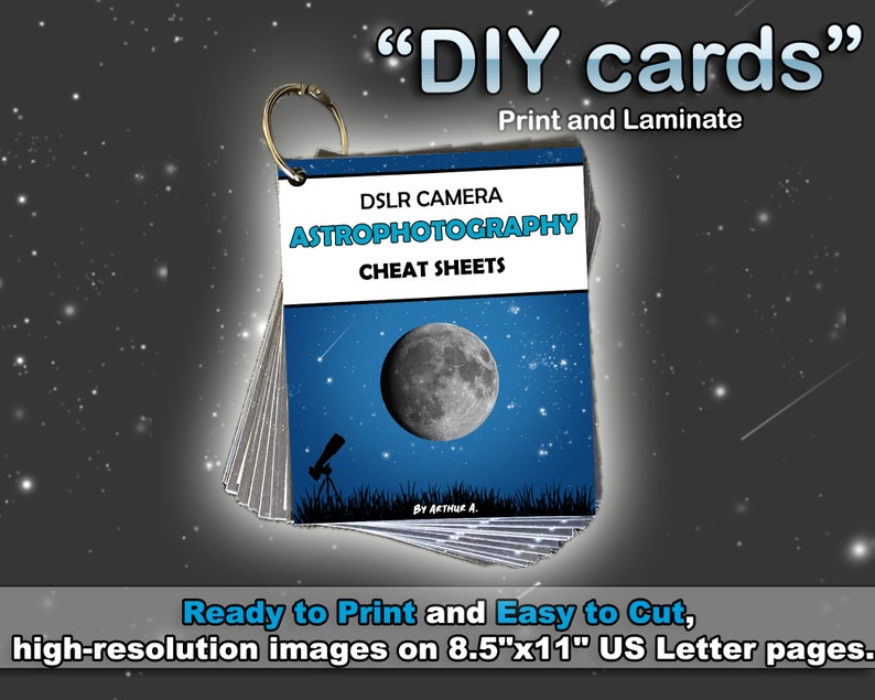 Photography Cheat Sheet Cards Astrophotography | Printable DIY ...