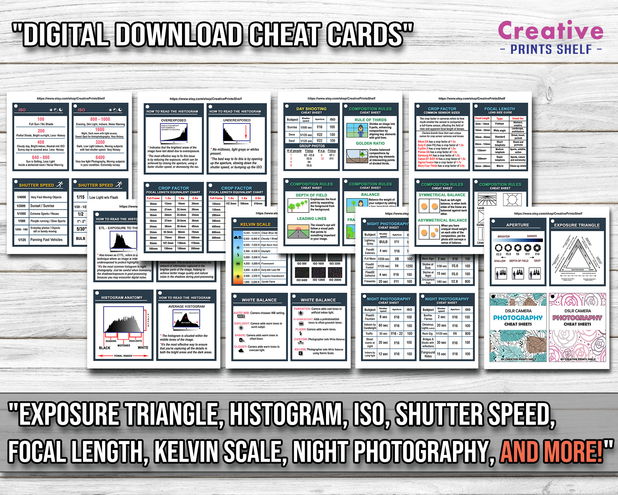 DSLR Cheat Sheet Cards | Printable DIY | Photography Basics | Instant ...