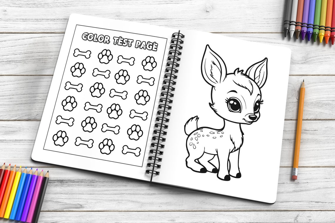30 Kawaii Animals Coloring Pages Book Printable Coloring Pages for Kids ...