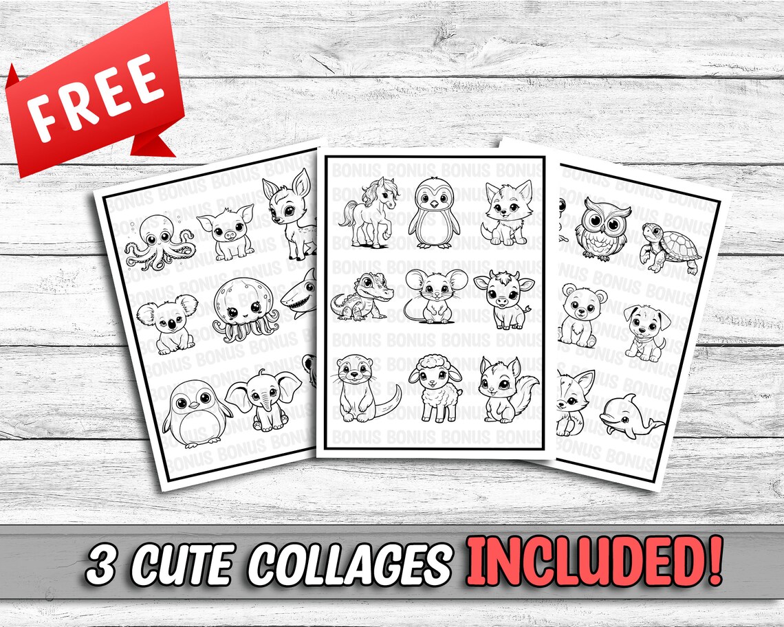 30 Kawaii Animals Coloring Pages Book Printable Coloring Pages for Kids ...
