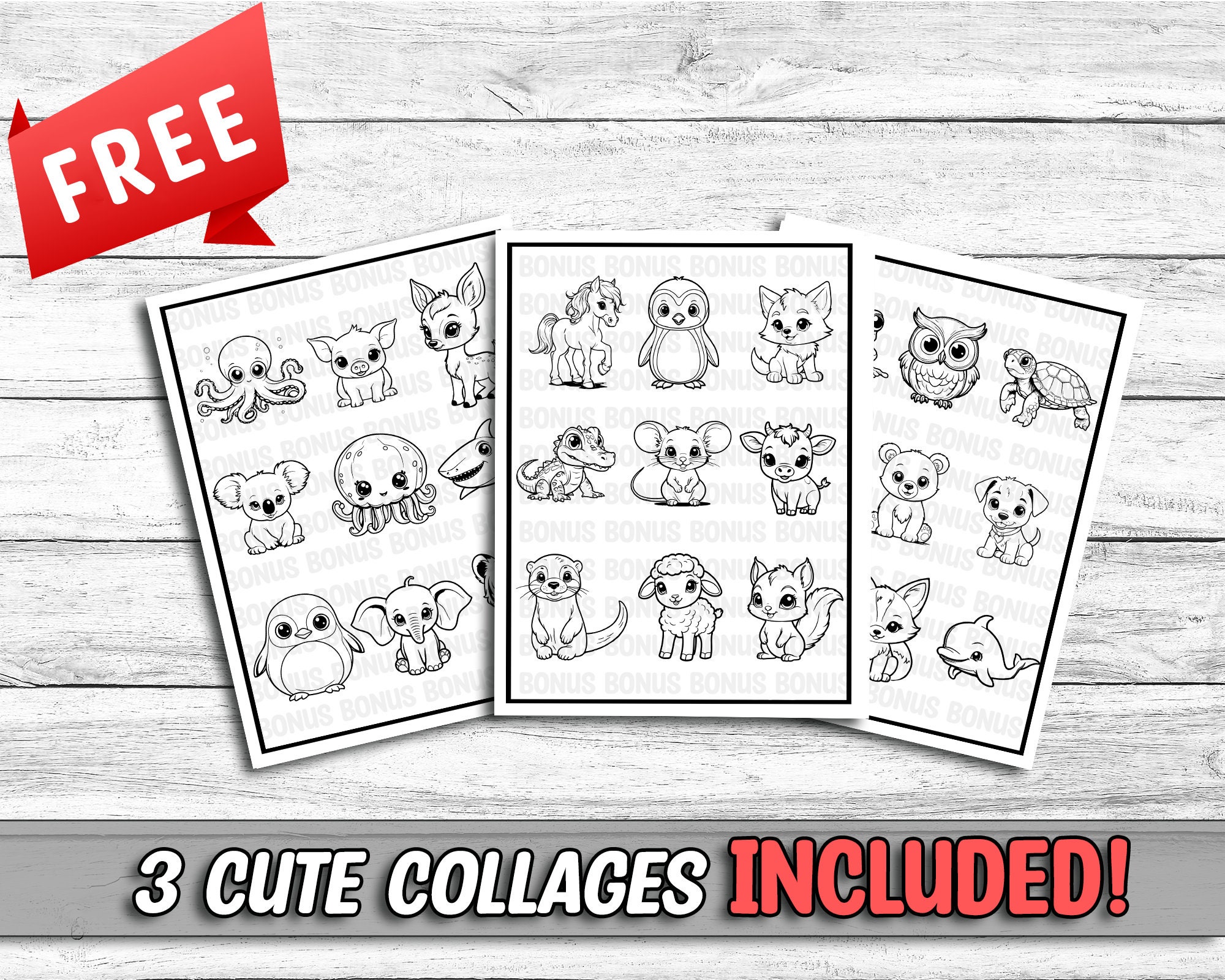 30 Kawaii Animals Coloring Pages Book | Printable Coloring Pages for ...