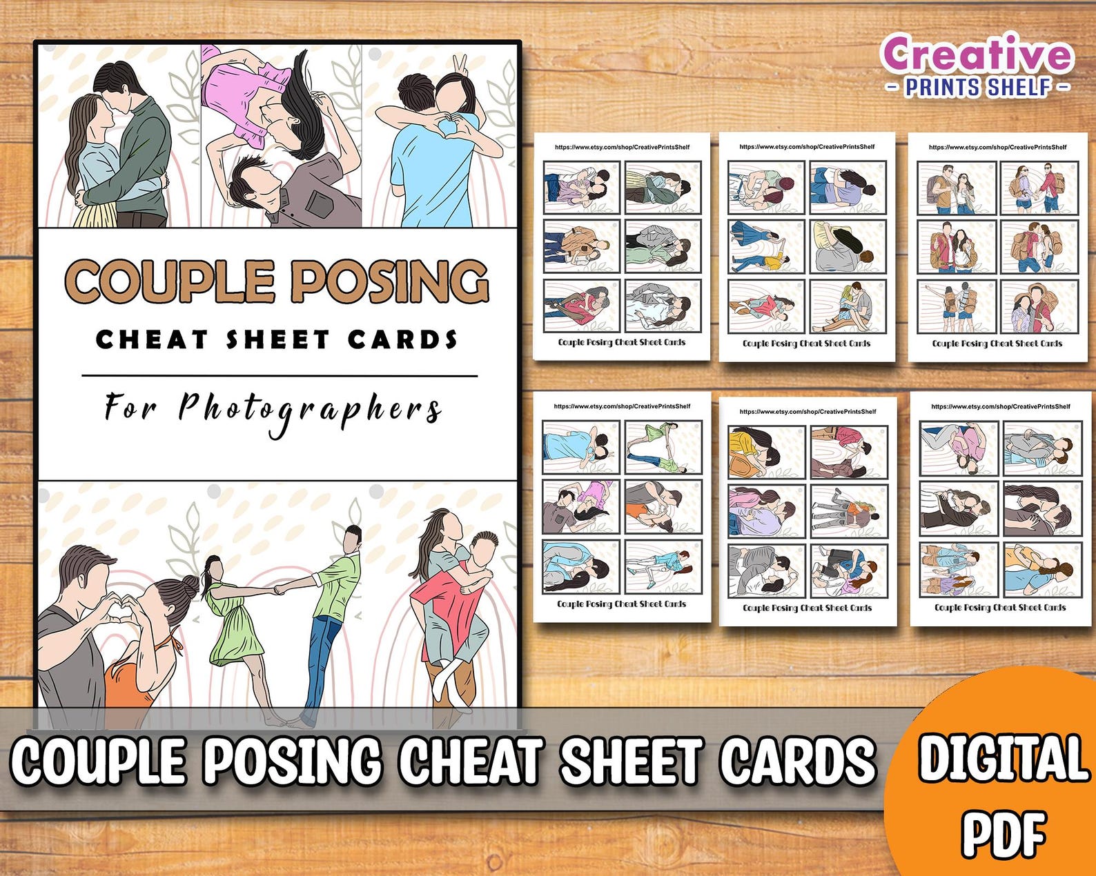 Couple Posing Cheat Sheet Cards | Printable Photography Basics ...