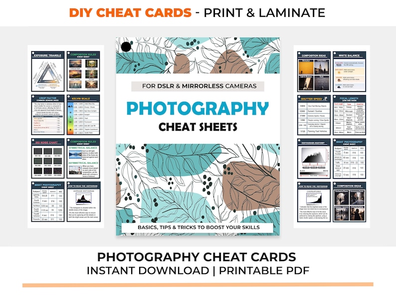 Photography Cheat Sheet Cards | Printable DIY | Basics | Instant ...