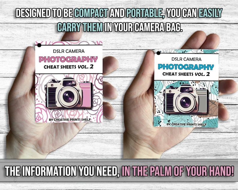 Photography Cheat Sheet Cards Vol 2 Printable | DSLR Basics | Download ...