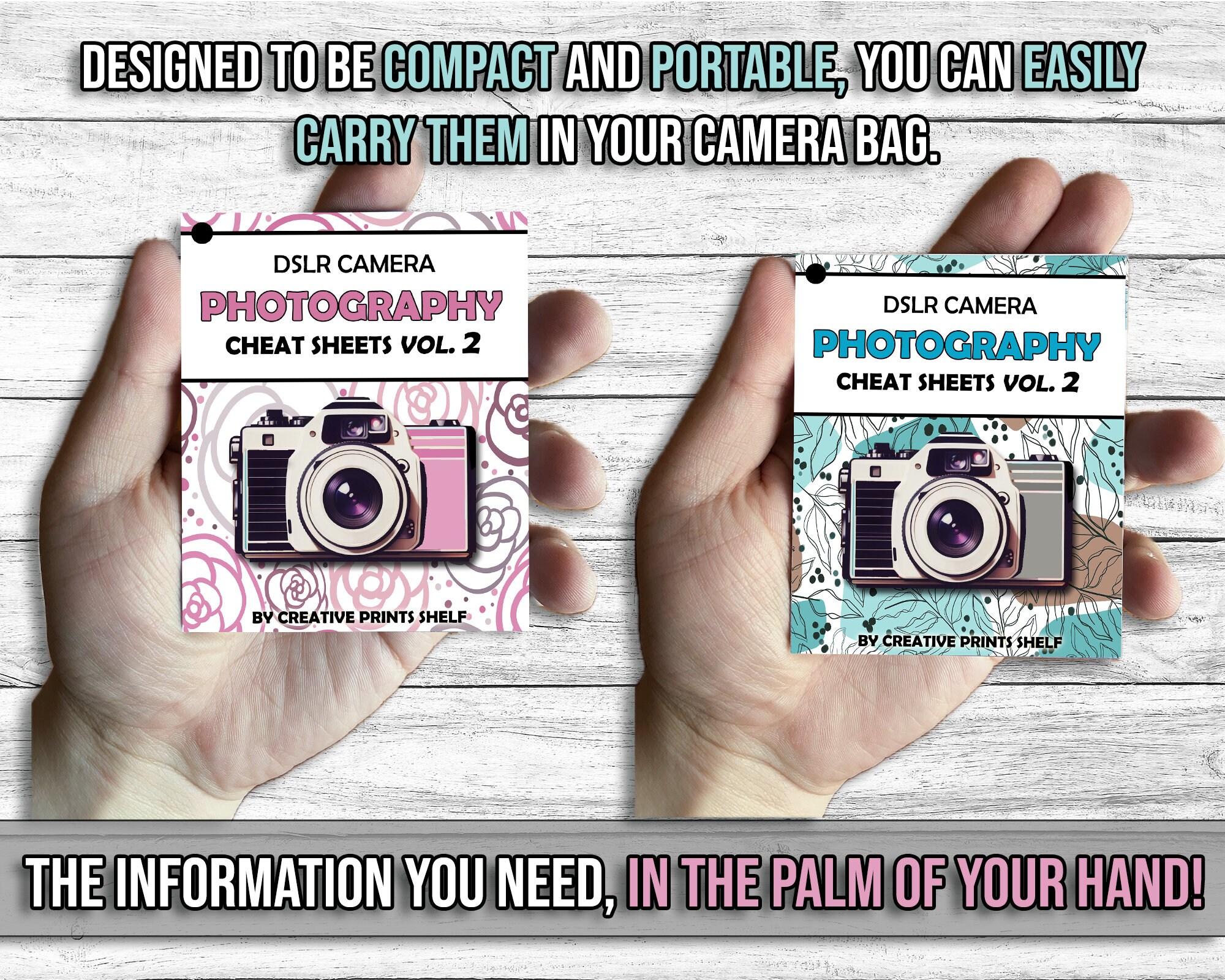 Photography Cheat Sheet Cards Vol 2 Printable | DSLR Basics | Download ...
