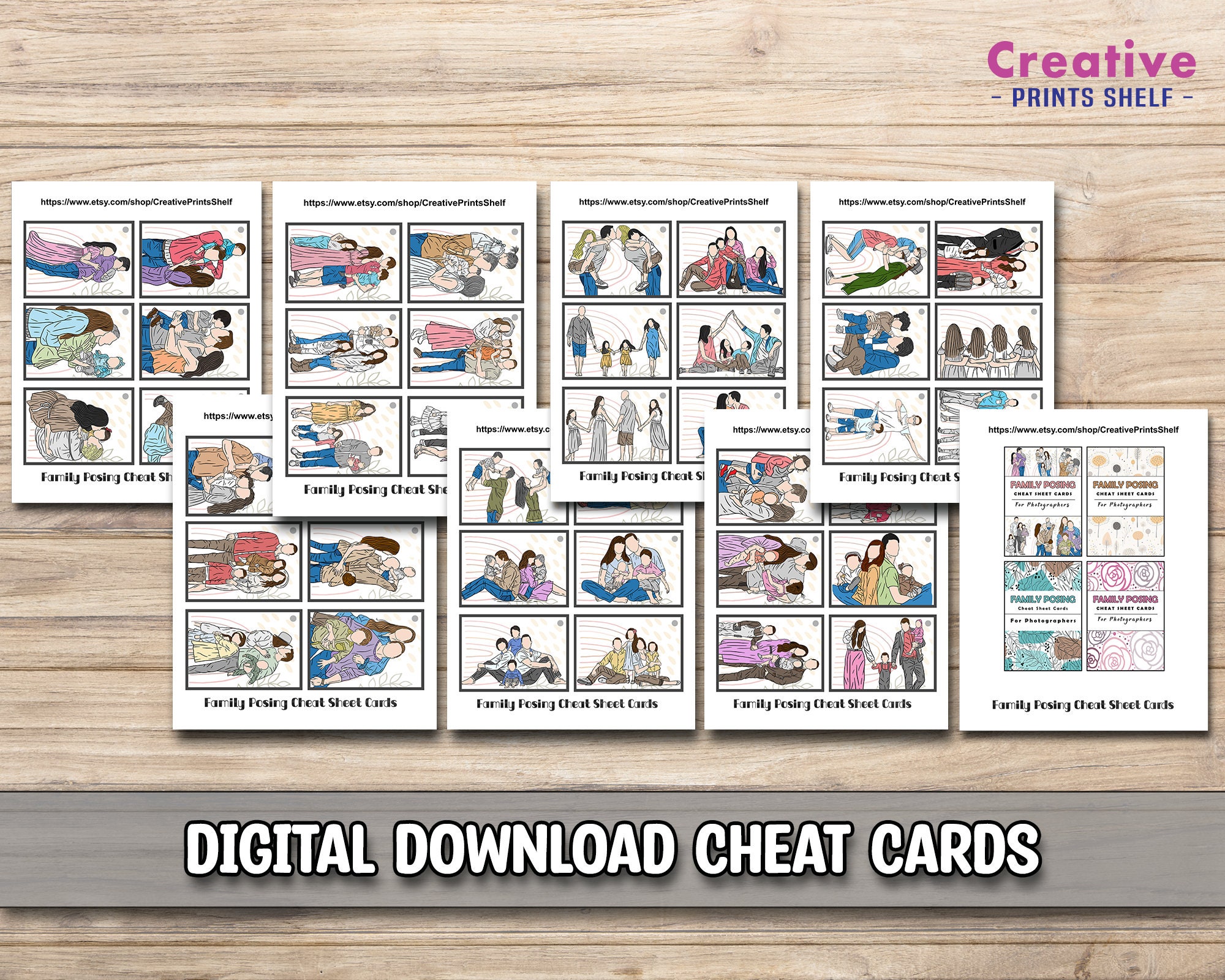 Family Posing Cheat Sheet Cards | Printable Photography Basics ...