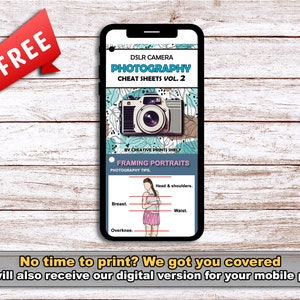 Photography Cheat Sheet Cards Vol 2 Printable DSLR Basics Download ...