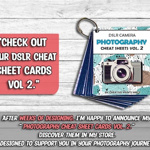 DSLR Cheat Sheet Cards Printable DIY Photography Basics Instant ...